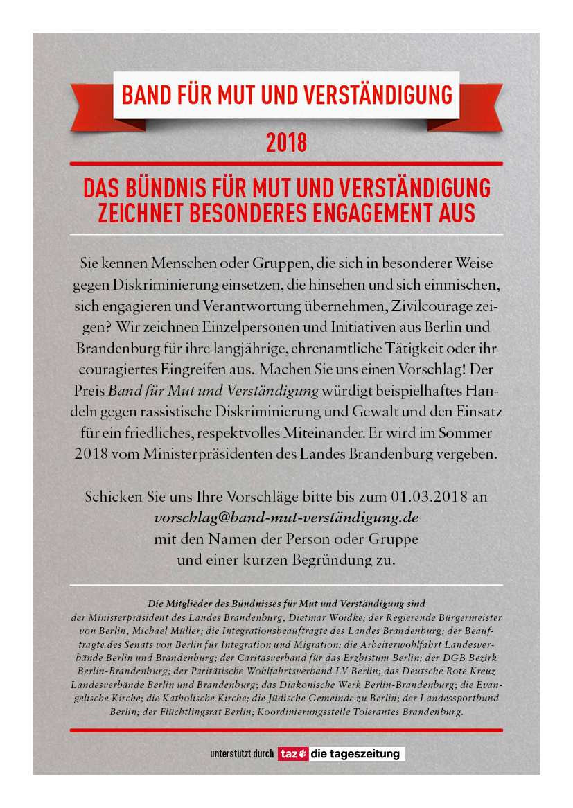 25 Jahre Band für Mut und Verständigung | Engagement gegen Rassismus ... 25 Jahre Band für Mut und Verständigung | Engagement gegen Rassismus ...